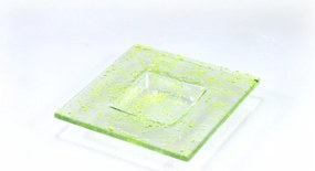 BDK-GLASS Skleněný tácek FULL DROP 13x13cm světle žlutý