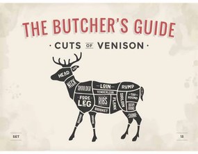 Cedule The Butchers Guide - Cuts Of Venison 40 x 30cm