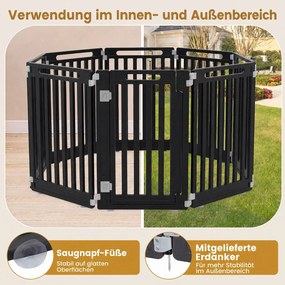 Costway Skládací ohradník pro psy z HDPE s 8 panely a uzamykatelnými dvířky