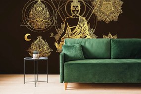 Samolepící tapeta zlatý Buddha - 450x300 cm