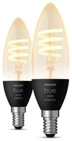 Filamentové smart žárovky v sadě 2 ks E14, 5 W White ambiance – Philips Hue