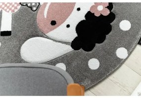 Kulatý koberec PETIT DOLLY Ovečka, šedý velikost kruh 140 cm | krásné koberce cz