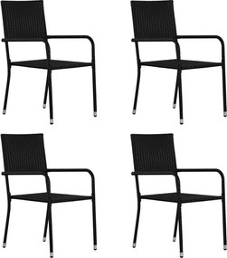 vidaXL Zahradní jídelní židle 4 ks polyratan [313120] Barva: Černá
