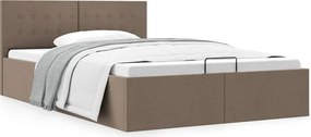 Rám postele s úložným prostorem taupe textil 120 x 200 cm 285596