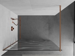 Mexen Kioto, sprchová zástěna Walk-In 110 x 200 cm, 8mm čiré sklo bílý vzor, ​​měděný matný profil, 800-110-101-65-97