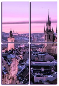 Obraz na plátně - Panoramatický pohled na starú Prahu - obdélník 7256VE (90x60 cm)