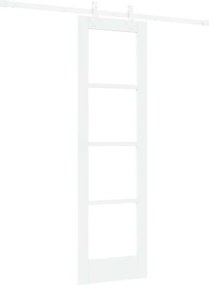 Posuvné dveře 61 x 198,5 cm Masivní borové dřevo a sklo Bílá 3332210
