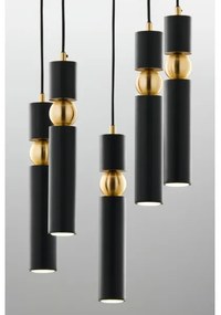 Jupiter 2014 - Lustr na lanku ALAS 5xGU10/10W/230V černá/zlatá