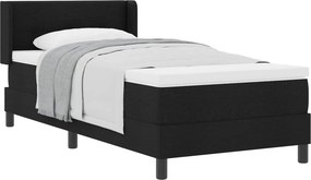 Postel s boxspringem s čelo Černý 200 x 80 cm textil 3341071