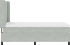 Postel s boxspringem s matrací Světle šedá 90 x 200 cm samet 3341936
