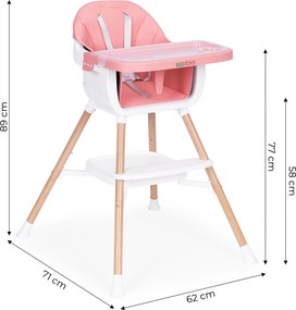 Dětská židlička 2v1 BABY ECOTOYS růžová