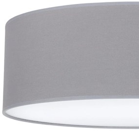 Stropní svítidlo Gaja, 1x šedé textilní stínítko, (bílé plexisklo), (fi 50cm)