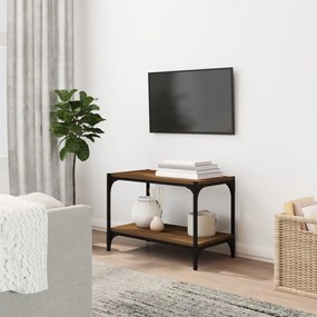 TV skříňka hnědý dub 60 x 33 x 41 cm kompozitní dřevo a ocel