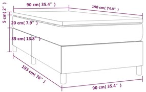 Box spring postel s matrací bílá 90x190 cm umělá kůže