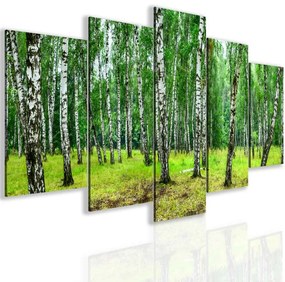 Malvis ® Pětidílný obraz březový háj Velikost: 150x75 cm