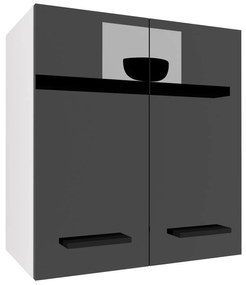 Kuchyňská skříňka Belini horní 60 cm černý lesk  INF SG2-60/2/WT/B/0/B1