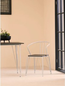 Šedá/v tmavě přírodní barvě jídelní židle z jilmového dřeva District – Premier Housewares