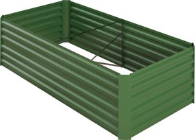 Vyvýšený zahradní záhon Outsunny z oceli, rostlinný záhon, studený rám, skládatelná nádoba na rostliny 180x90x60cm pro zahradu, balkon, terasu, zeleni