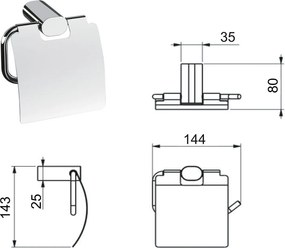 Sapho, FLORI držák toaletního papíru s krytem, chrom, RF007