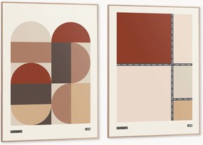 Sada zarámovaných digitálních tisků Bauhaus Autumn, 2 díly