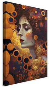 Obraz XXL Oranžová žena - portrét inspirovaný dílem Gustava Klimta