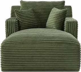 Aosom Moderní manšestrové lounge křeslo, pohodlná rozkládací pohovka/ležící křeslo, vhodné do obývacího pokoje a kanceláře, 100D x 166Š x 72V cm, zel…