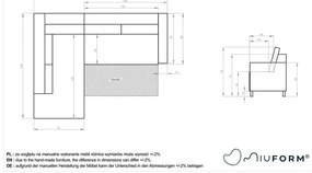 Tyrkysová sametová rozkládací rohová pohovka Miuform Stylish Stan L, levý roh