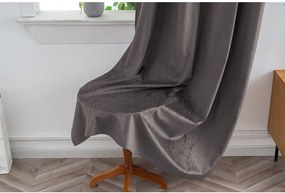 Zatemňovací závěs DUNES VELVET 140x250 cm, tmavě šedý Zavěšení: Kovové kroužky