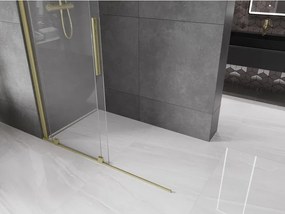 Mexen Velar, posuvné dveře do otvoru typ Walk-In 150 cm, 8mm čiré sklo, zlatá matná, 871-150-000-03-55