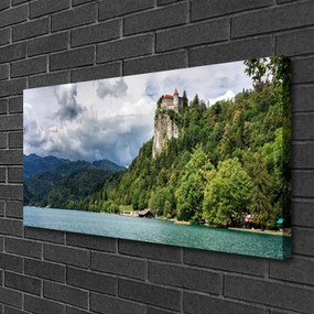 Obraz na plátně Zámek v Horách Les Krajina 125x50 cm