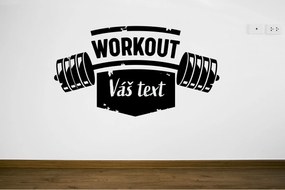 Lepy.cz Samolepka na zeď Workout + vlastní text Velikost (šířka x výška): 50x27cm, Barevná varianta: Bílá