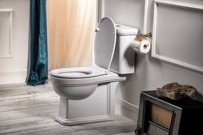GSI CLASSIC retro WC sedátko, Soft Close, bílá/chrom MSC87CN11