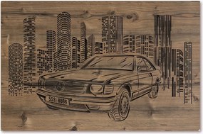 Li-Go "Mercedes Benz SLC" světelný obraz 230V 90x60 cm provedení povrchu: dub světlý