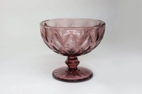 Růžové skleněné sklenice na zmrzlinu 300ml 6ks