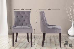 Jídelní židle Aberdeen samet antik – šedá