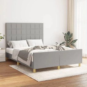Rám postele bez matrace světle šedý 140 x 190 cm textil 3125049