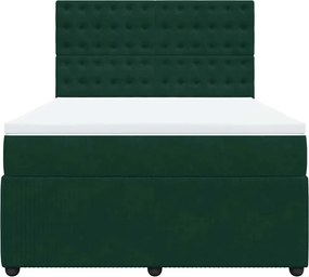 Box spring postel s matrací tmavě zelená 160x200 cm samet 3292397