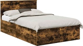 Rám postele s čelo Kouřový dub 120 x 190 cm Kompozitní dřevo 3408687