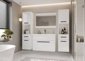 Koupelnový nábytek Belini bílý lesk + umyvadlo + zrcadlo  ROD P 6/0/W/W/0/ZW