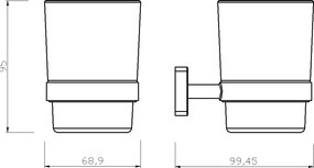 Novaservis - Držák zubních kartáčků GRETA, černá matná, AGR03BL