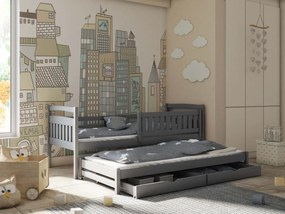 Dětská postel 90 cm GLYNDA (s roštem a úl. prostorem) (grafit). 1013138