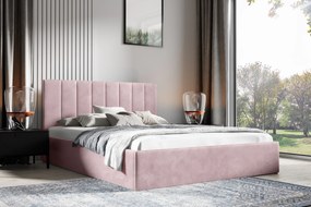 Eka Čalouněná postel LENY 90x200 cm Barva látky Trinity: (2323) Tmavá růžová, Úložný prostor: Bez úložného prostoru