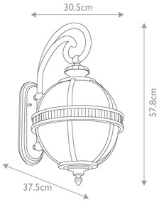 Kichler KL-HALLERON-2M - Venkovní nástěnné svítidlo HALLERON 3xE14/60W/230V IP44