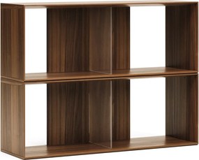 Modulární policový systém v dekoru ořechu v přírodní barvě 2 ks 101x76 cm Litto – Kave Home