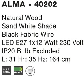 Dřevěná stojací lampa Alma 31