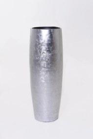 Stříbrný květináč GALA, výška 100 cm, sklolaminát, stříbrný