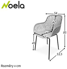 Noela Designové křeslo GABY šedá 4 ks