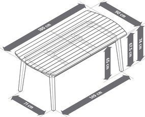 Tchibo - Rozkládací zahradní stůl se zaoblenými čely - barva: hnědá