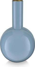 Pip Studio kovová váza s úzkým hrdlem, 33cm, světlá modrá (Střední váza ze smaltovaného kovu s lesklé světle modré)