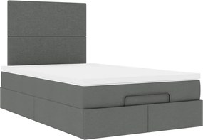 Osmanský rám postele s matrací tmavě šedá 120x200cm textil 3313914